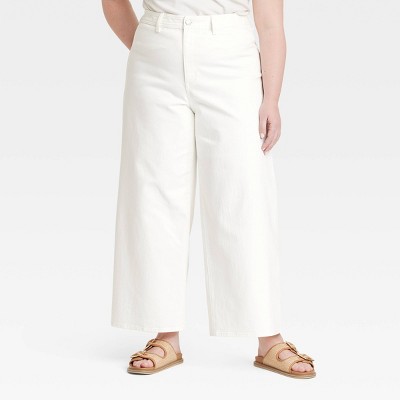 Women's High-rise Sailor Wide Leg Ankle Jeans - Universal Thread™ White ...