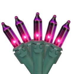 Northlight 50ct Mini String Lights Pink - 10' Green Wire : Target