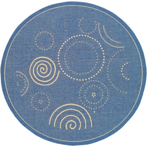Courtyard Cy1906 Power Loomed Indoor/outdoor Area Rug - Blue/natural ...