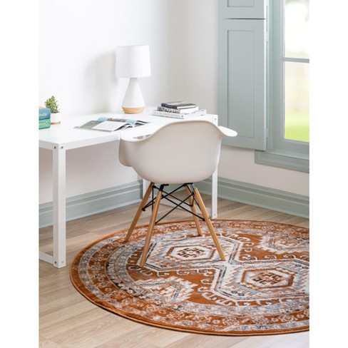 Unique Loom 5' 3 X 5' 3 Round Quail-charlotte Terracotta Area Rug : Target