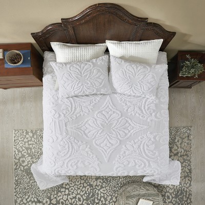 Better Trends Rylee Collection White Cotton Tufted Bedspread Set : Target