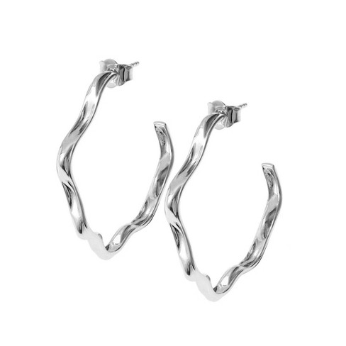 Lucy Quartermaine Splash Wave Hoops - Artistic Sterling Silver Earrings : Target