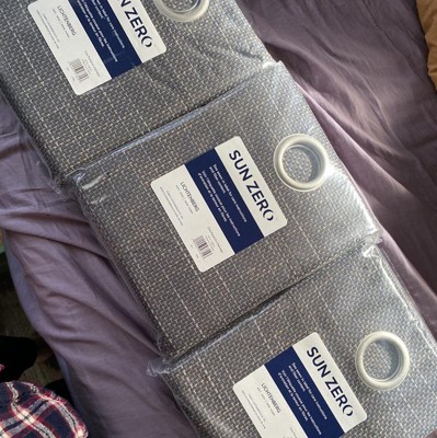 Kline Burlap Weave Thermal 100% Blackout Grommet Top Curtain Panel ...