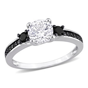 EVERLY JEWELRY | Sterling Silver 1/3 CT TW Black Diamond and 1.38 CT ...