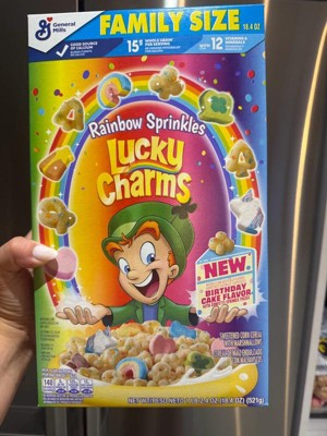 Lucky Charms Rainbow Sprinkle Family Size Breakfast Cereal - 18.4oz : Target