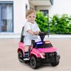 Costway 2-in-1 6v Kids Ride On Car Toddler Push Car With Megaphone ...