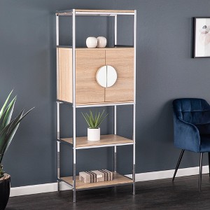 Northdom Modern Tall Bar Cabinet with Wine Storage, Pull-Out Tray ...