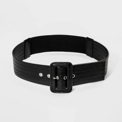 Women's Double Buckle Belt - A New Day™ Black M : Target