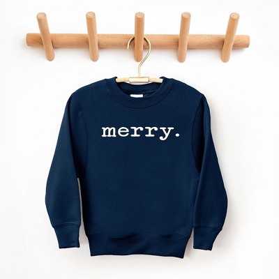 The Juniper Shop Merry Puff Print Youth Graphic Sweatshirt - L - Navy ...