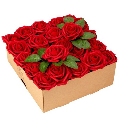 Rose Artificial Flowers - 18pc Real Touch 11.5-inch Fake Flower Set ...