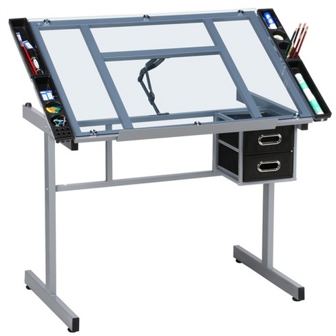 Yaheetech Adjustable Drafting Drawing Craft Table Black : Target