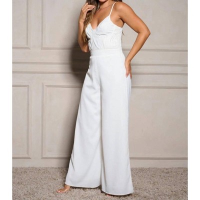Women's Julie Wide Leg Jumpsuit - Glitzy Girlz : Target