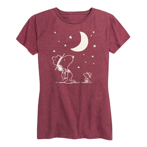 Women's Peanuts Snoopy Star Gazing Short Sleeve Graphic T-shirt ...