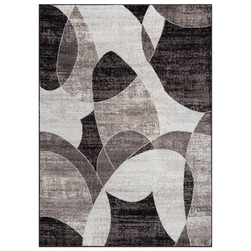 World Rug Gallery Contemporary Distressed Circle Area Rug - Brown 5' X ...