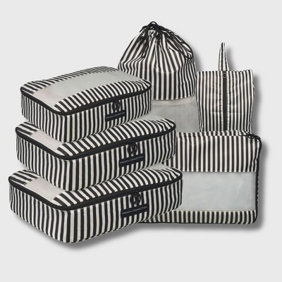 French Connection 6pc Packing Cube Set - Travel Storage Set For Luggage ...