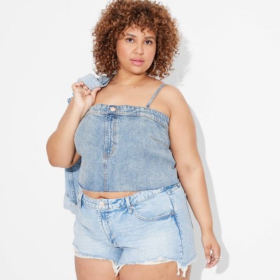 Women's Long Sleeve Denim Shacket - Universal Thread™ Blue 4x : Target