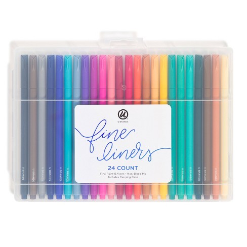 U Brands 24ct Felt Tip Pens Fine Liner Assorted Colors : Target