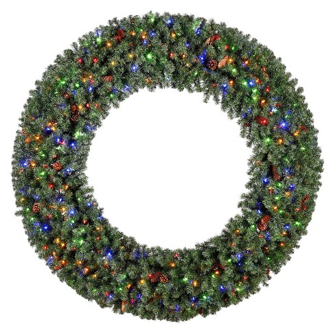 Evergreen Classics Pre-lit Led Light Holiday Wreath With Artificial ...