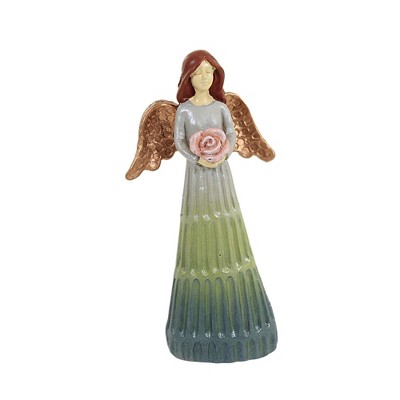 Figurine 4.75 In Angel Holding Flower Mother's Day Spring Figurines ...