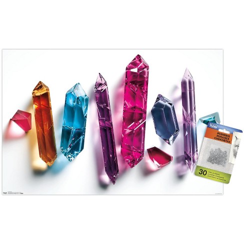 Trends International Colorful Crystals Unframed Wall Poster Print Clear ...