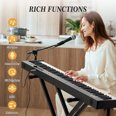 Garvee Folding Piano Keyboard,Full Size 88 Key Semi Weighted Keyboards ...