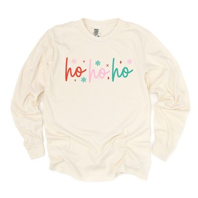 Simply Sage Market Women's Ho Ho Ho Colorful Long Sleeve Garment Dyed ...