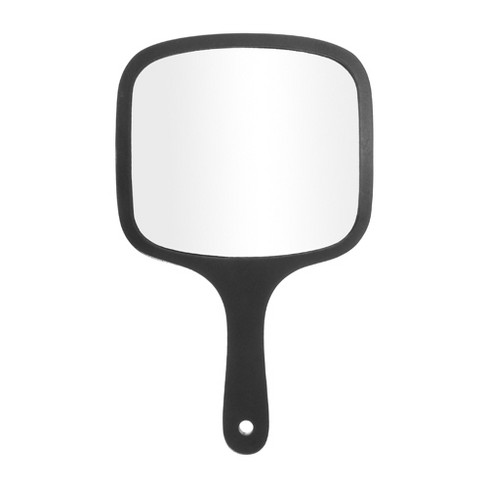 Unique Bargains Hand Mirror With Handle Black 6.7" X 11" : Target