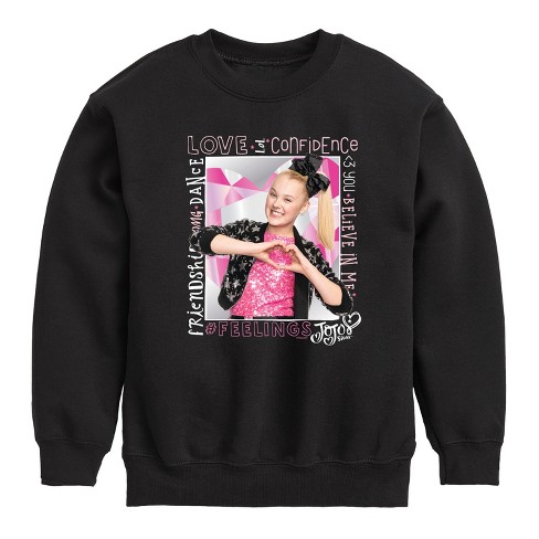 Jojo Siwa #feeling Graphic Long Sleeve Fleece Sweatshirt - Black - 3t ...