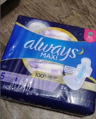 Always Maxi Pads Overnight Absorbency Unscented Without Wings - Size 4 ...