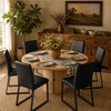 Suede Dining Room Set: 6-Piece Chair Set with 47.2-inch Round Roman ...