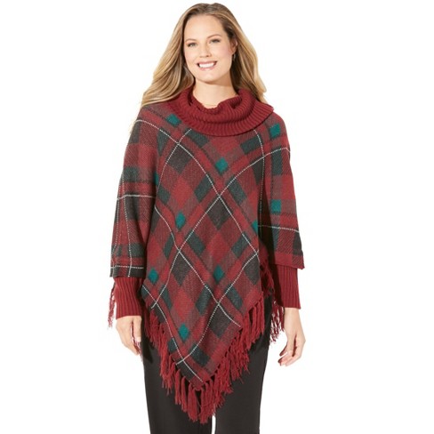 Catherines Women's Plus Size Fringe Duster Duet - 4x/5x, Rich Burgundy ...