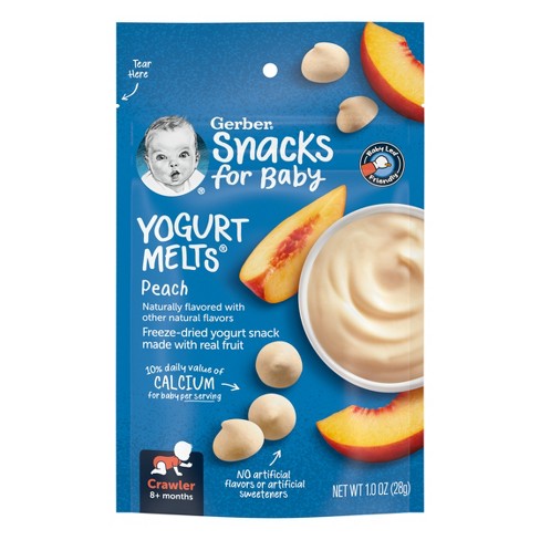 Gerber Baby Food Peach Freeze-dried Yogurt Melts Baby Snacks - 1oz : Target