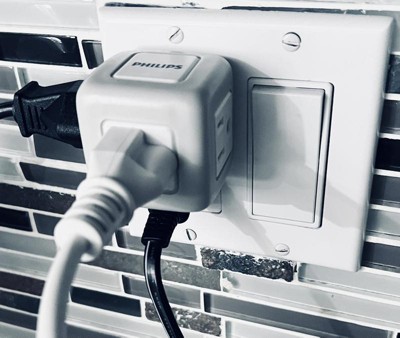 Philips 3-outlet Grounded Cube Tap With Surge Protection - Gray : Target