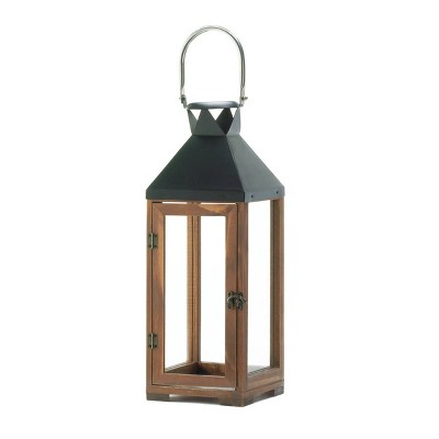 Homcom 2 Pack 31"/22" Large Rustic Lantern Decorative, Hanging Wooden ...