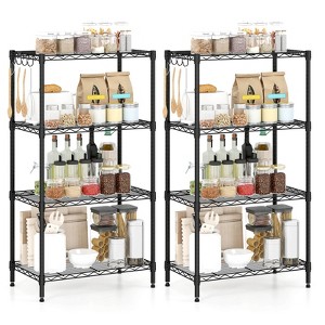 Costway 2 PCS Metal Storage Shelving Unit 600 LBS Storage Organizer ...