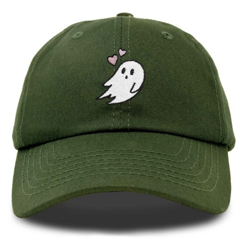 Dalix Heartly Ghost Embroidered Mens Womens Cotton Dad Hat Baseball Cap Adjustable In Olive ...