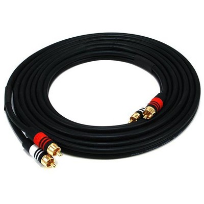 Monoprice Premium Two-channel Audio Cable - 12 Feet - Black | 2 Rca ...