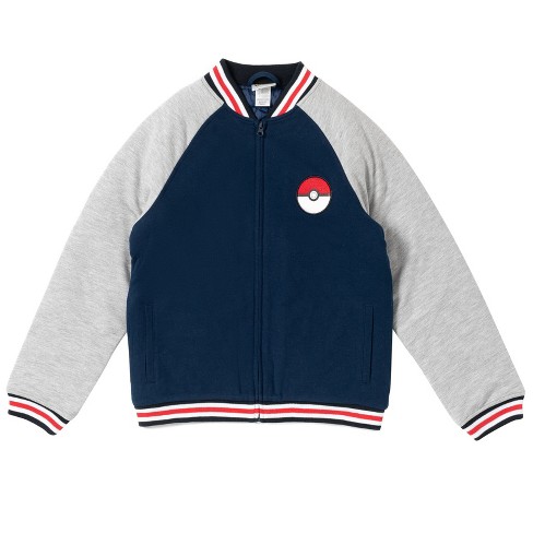 Pokemon Little Boys French Terry Zip Up Varsity Bomber Jacket Blue 5-6 ...