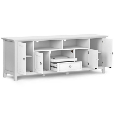 Wyndenhall Halifax Wide Tv Stand For Tvs Up To 80" White: Transitional ...