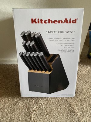 Kitchenaid 14pc 2-tone Block Knife Set Black: High Carbon Stainless ...