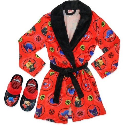 Miraculous Ladybug Little/big Girls 2-piece Matching Robe And Slipper ...