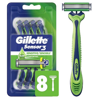 Gillette Sensor3 Sensitive Men's Disposable Razors - 8ct : Target