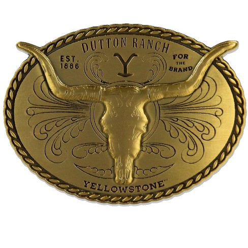 Yellowstone Tv Series Dutton Ranch Men's Heavy Duty Belt Buckle Gold ...