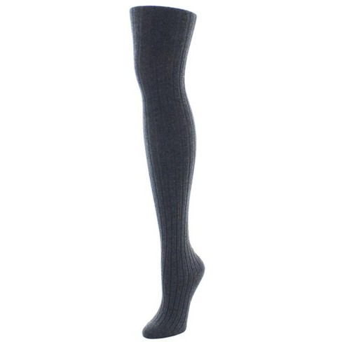 Natori Cashmere Blend Rib Knit Sweater Tights Dark Gray Heather Medium ...