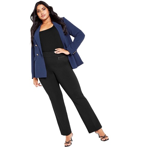 Avenue Women's Plus Size Tall Cool Hand Woven Straight Leg Pant - 16 ...