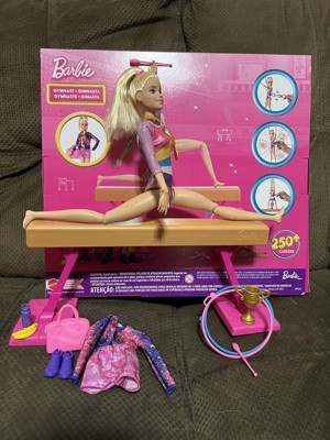 Barbie Gymnastics Playset With Blonde Fashion Doll, Balance Beam, 10 ...