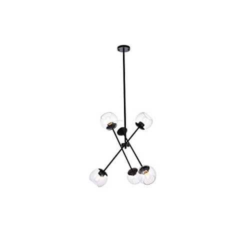Elegant Lighting Axl 24 Inch Pendant In Black With Clear Shade : Target