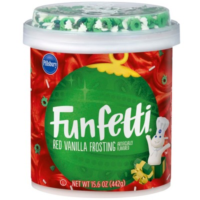 Pillsbury Baking Holiday Funfetti Red Vanilla Frosting - 15.6oz : Target
