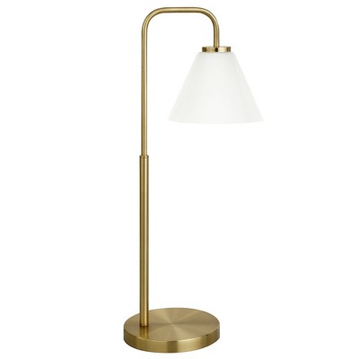 Hampton & Thyme 27" Tall Arc Table Lamp With Cone Glass Shade Brass ...
