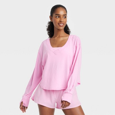 Women's Jersey Relaxed Short Sleeve T-shirt - All In Motion™ Pink Xs ...